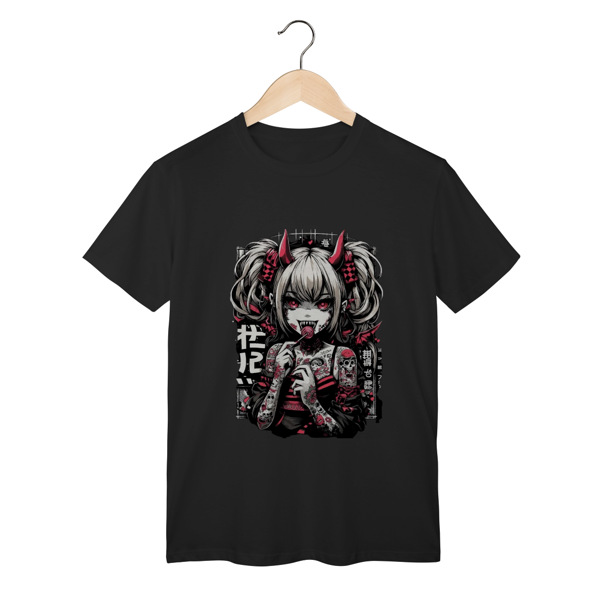 T-Shirt Classic Camiseta Oni Girl – Estilo Urbano Japonês em Vorin