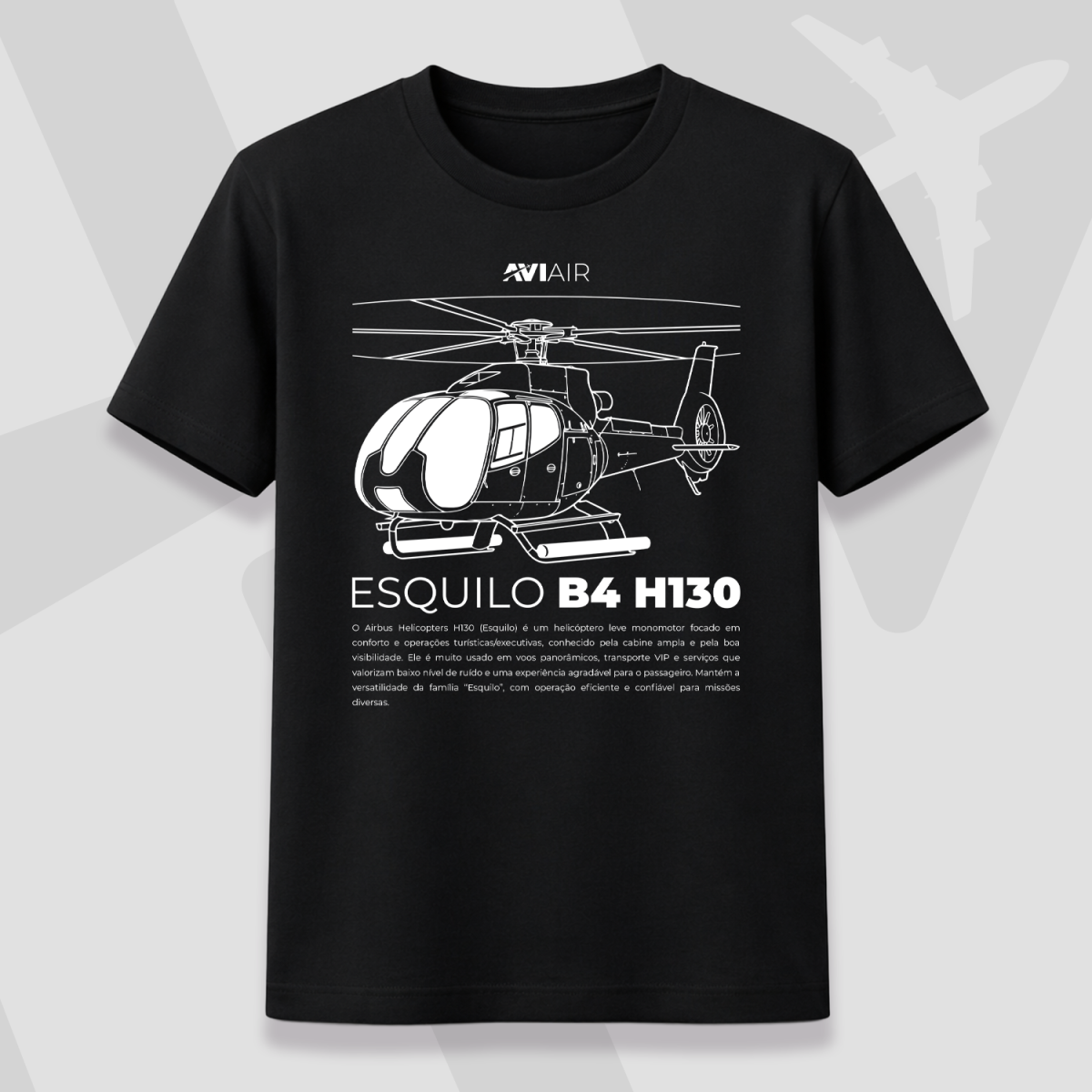 T-Shirt Quality Airbus Esquilo B4 H130 em
