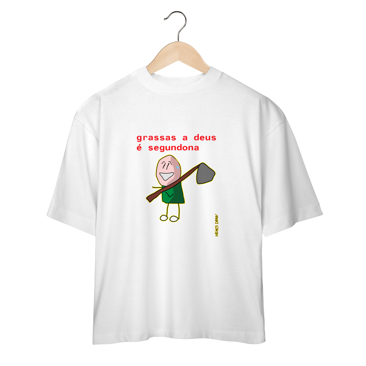 Camiseta Oversized Oversized meme "segundona" R$137,94 em