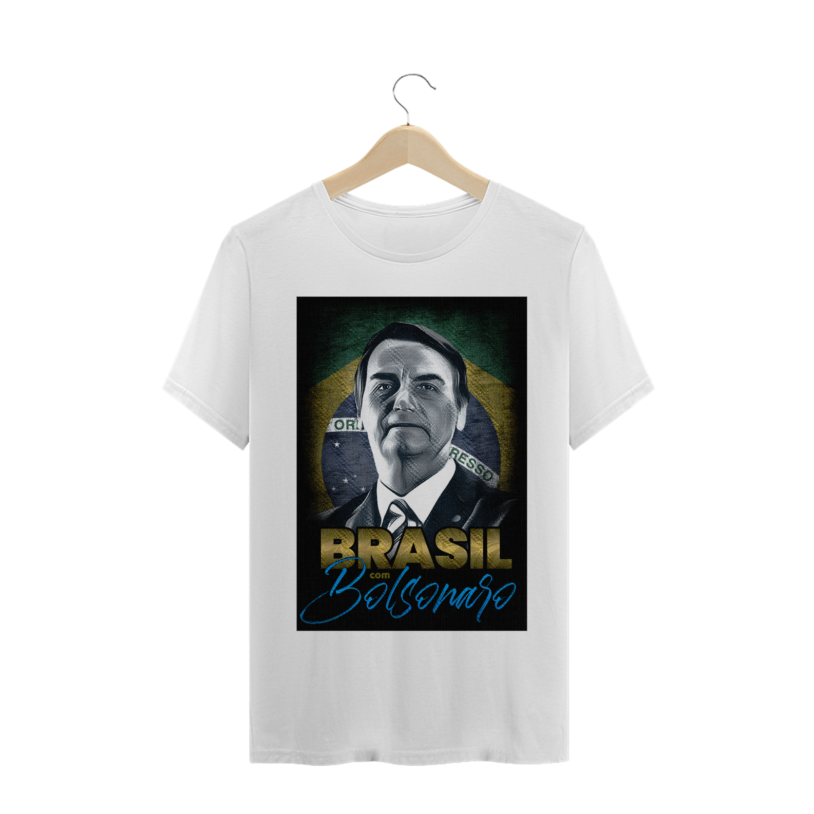 T-Shirt Classic Camiseta Brasil com Bolsonaro em