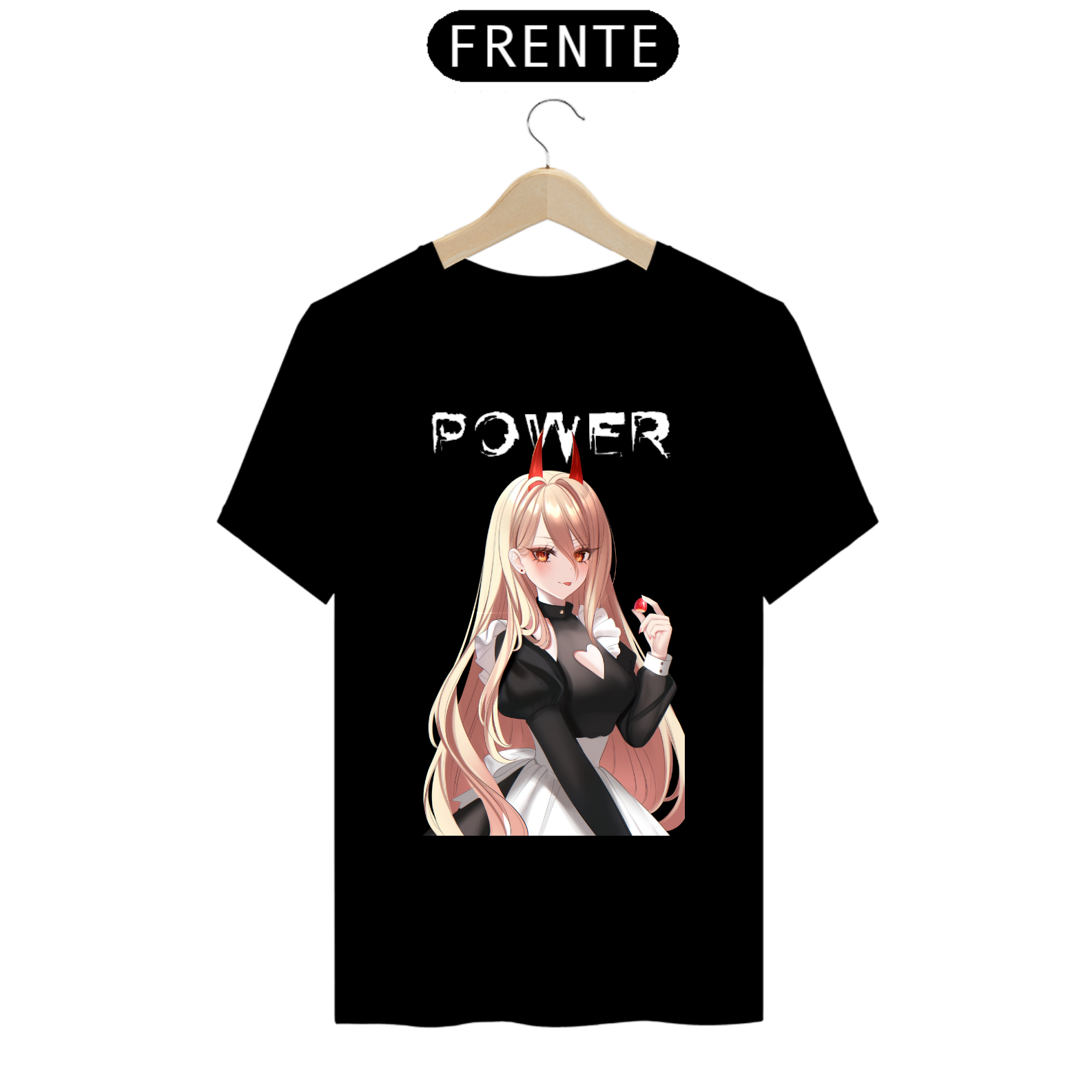 T-Shirt Classic Camiseta - Power Maid (Chainsaw Man) em