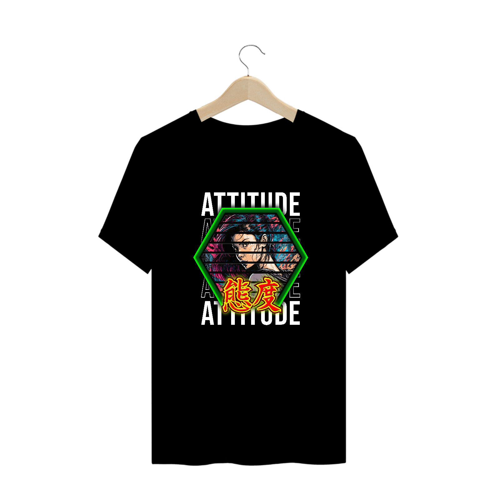 T-Shirt Plus Size Camiseta Plus Size: “Attitude” R$89,90 em