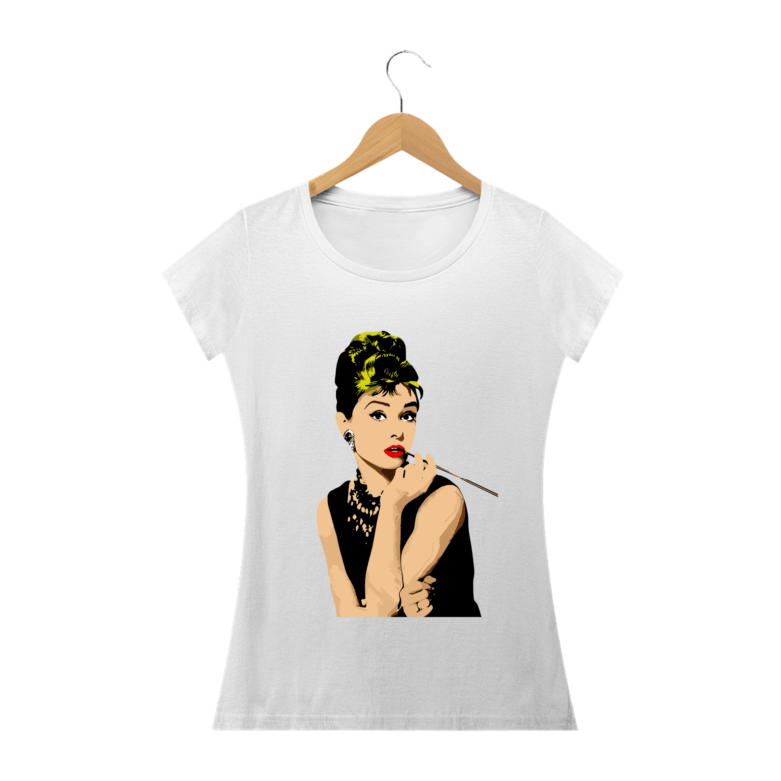 Baby Long Quality Camiseta Personalizada Feminina Estampa AUDREY HEPBUM ...