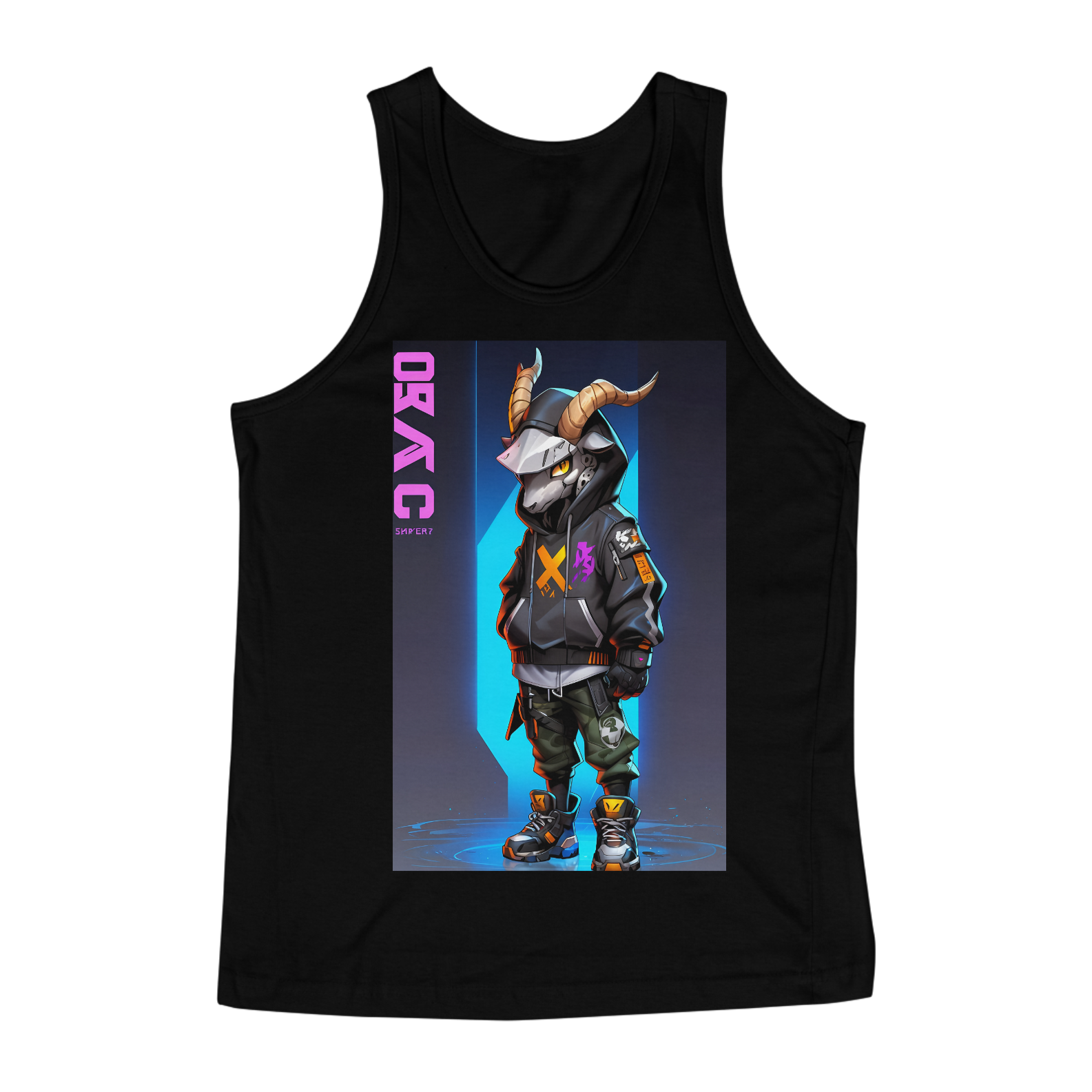Regata Masculina Quality ilustração de techwear, chibi Goat, mecha ...