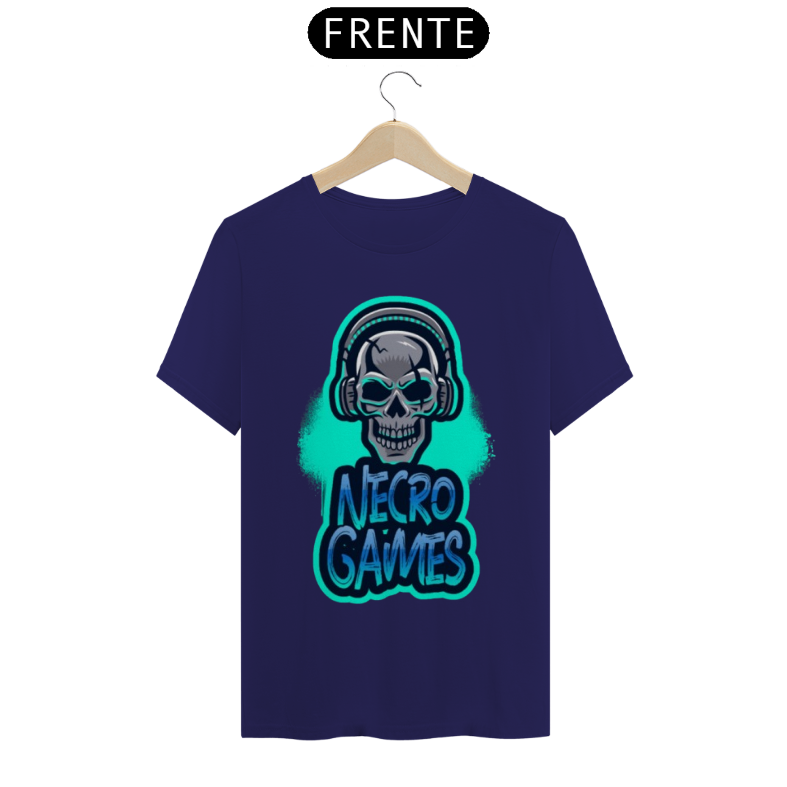 T-Shirt Prime Camisa Necro Games em Metal 8-Bits