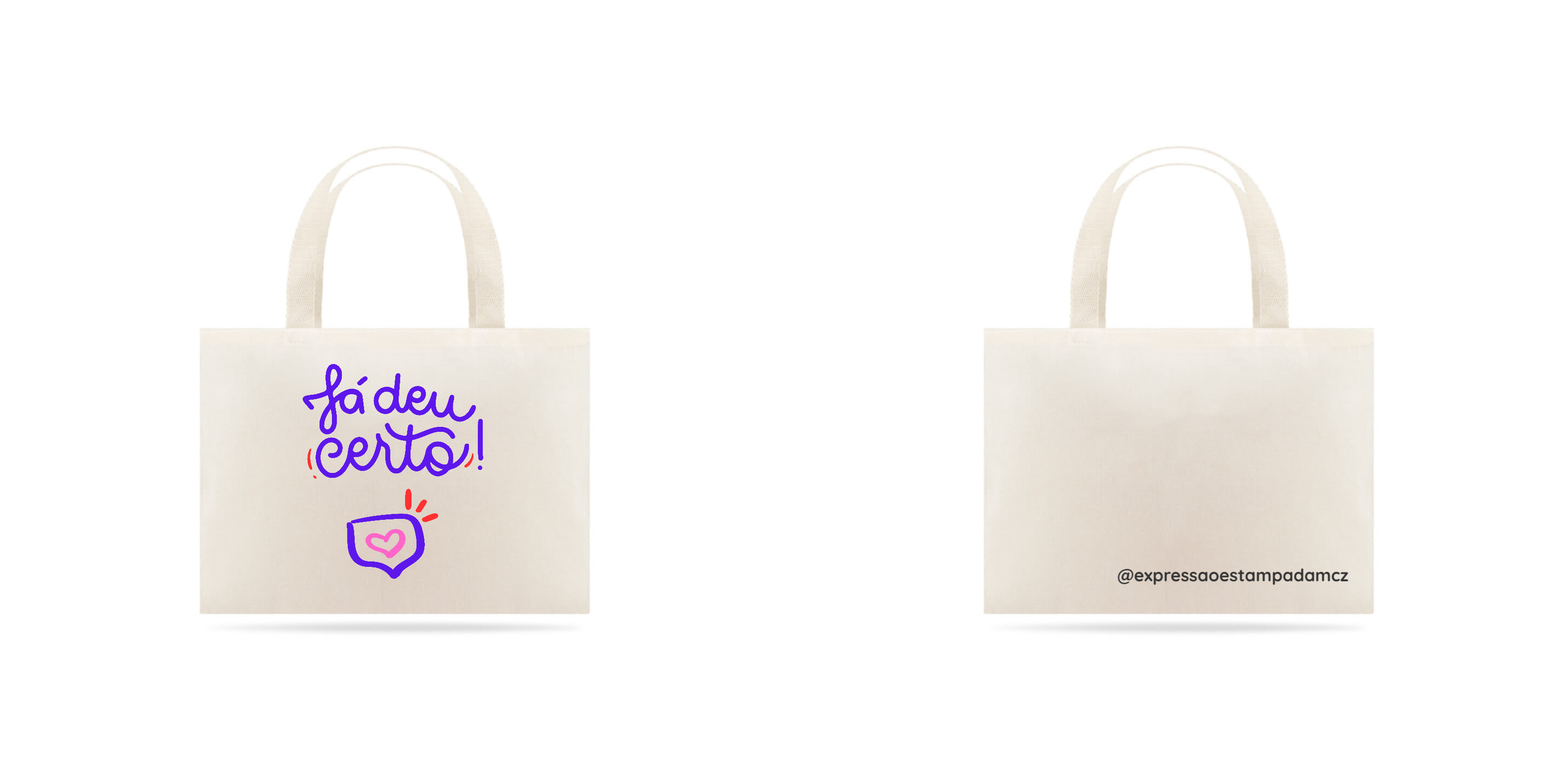 ECO BAG GRANDE Ecobag "já deu certo" R$85,00 em Expressão Estampada - @expressaoestampadamcz