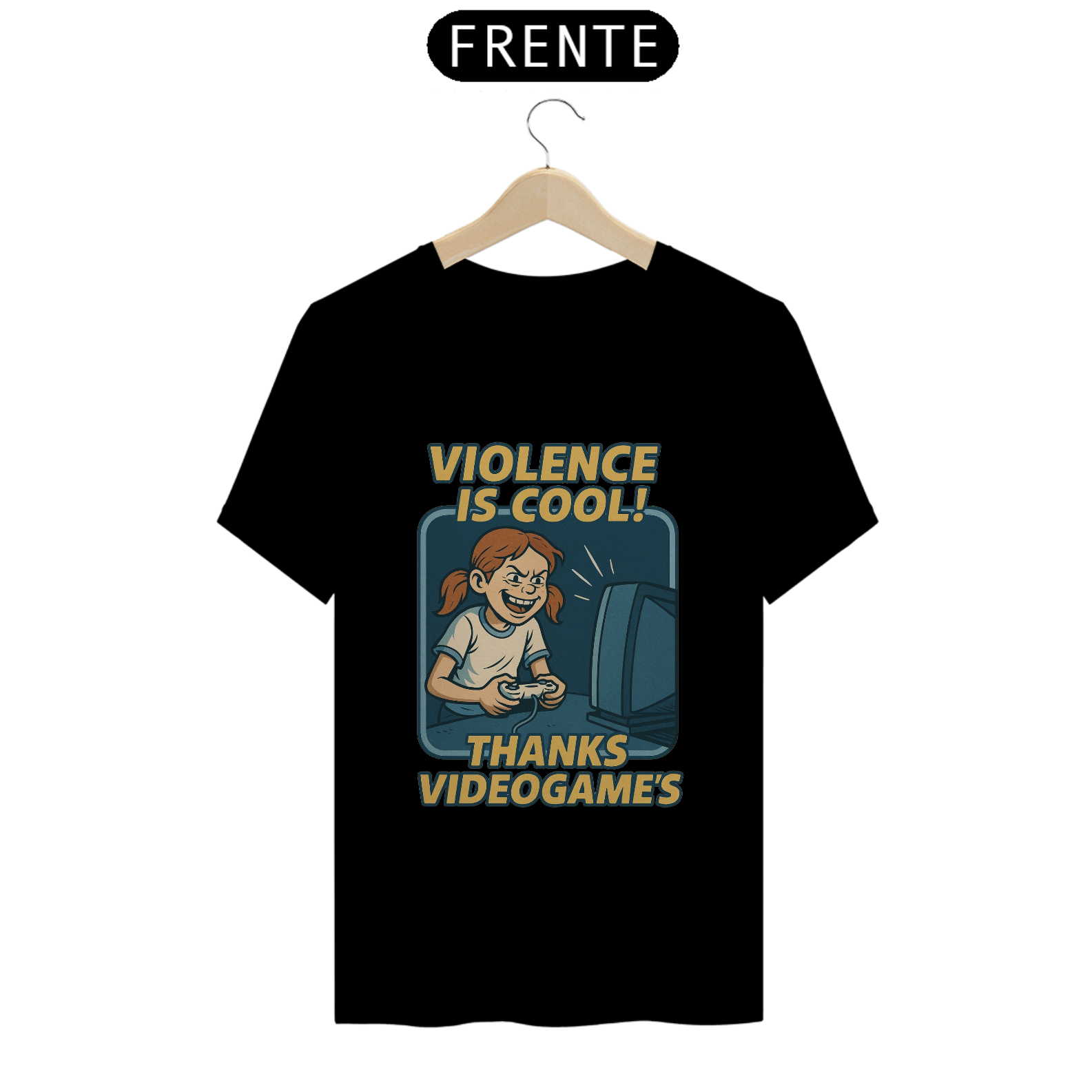 T-Shirt Classic GTA 6 - Violence Is Cool! Thanks Videogame em Gamewear