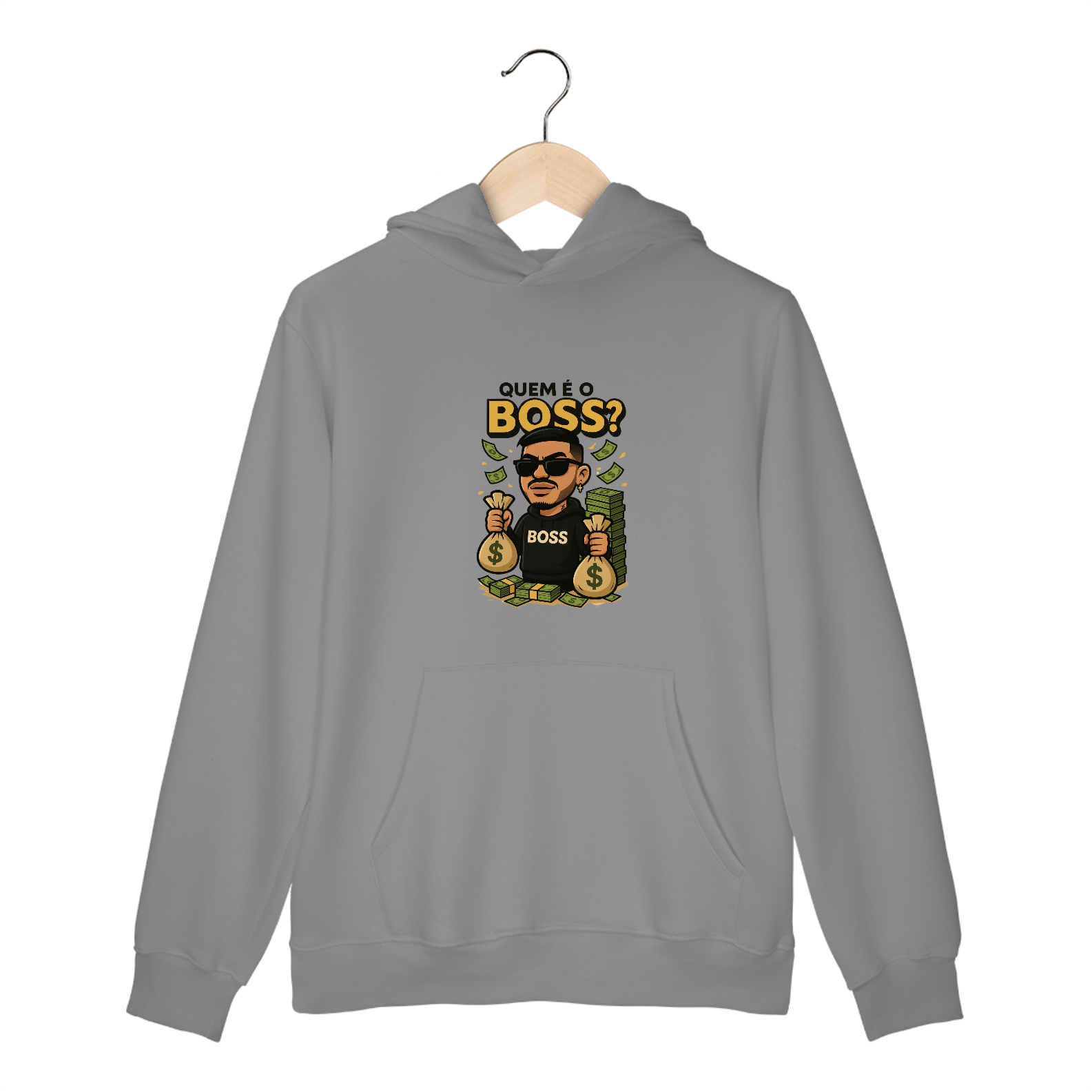 Moletom Quality Canguru Quem é o BOSS? By Hungria hip hop R$179,99 em ...