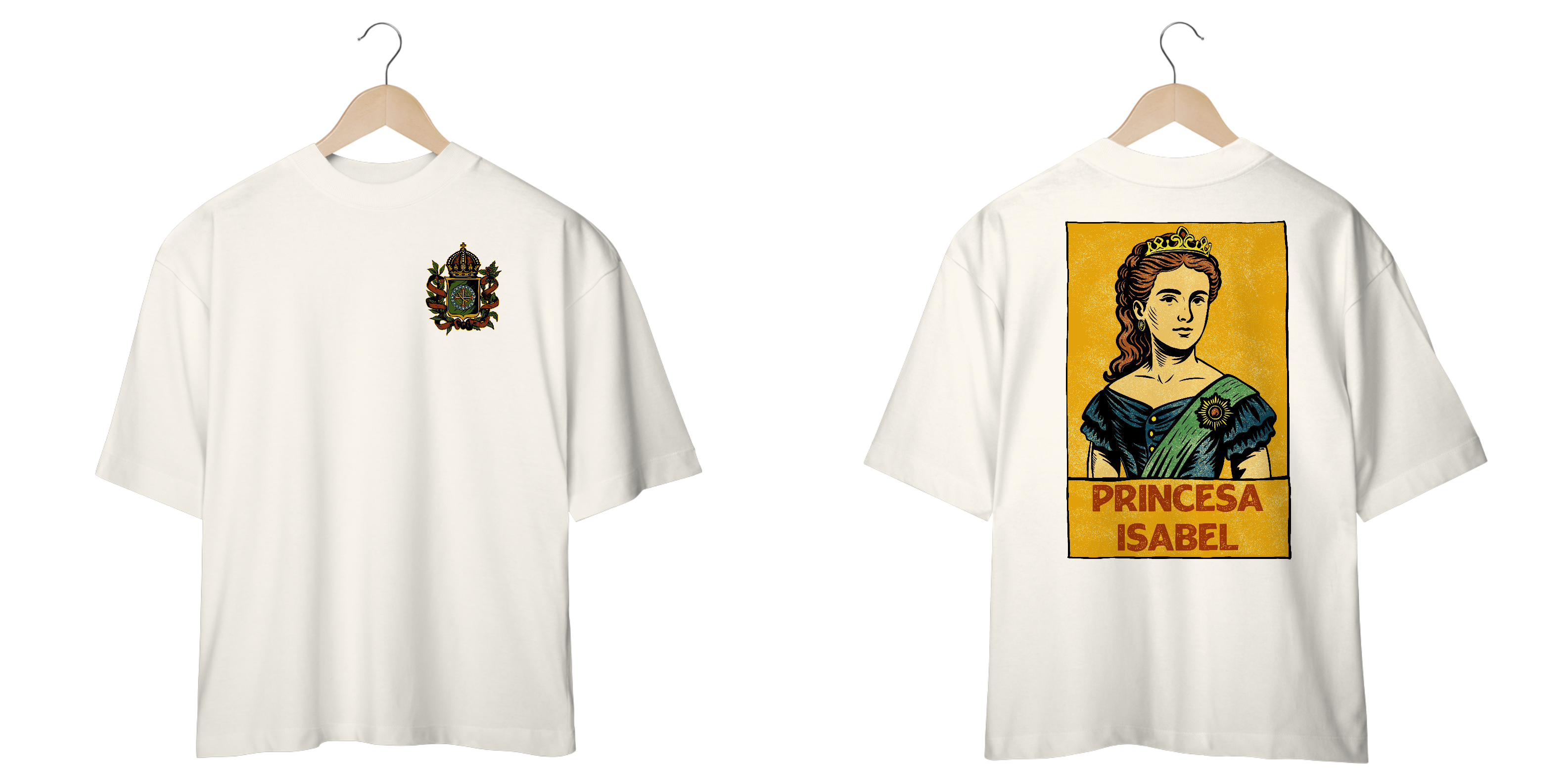 Camiseta Oversized Princesa Isabel R$149,24 em Laser Armorial