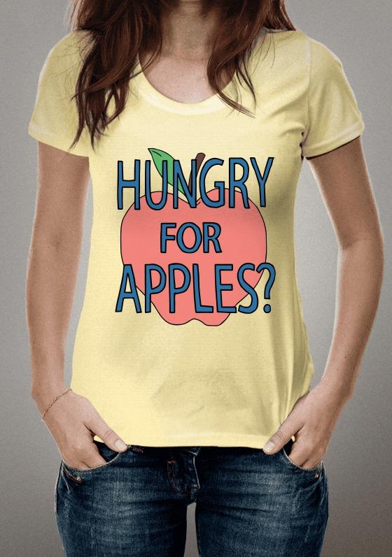 T-Shirt Estonada Hungry for apples? - Rick and Morty em Milkcia