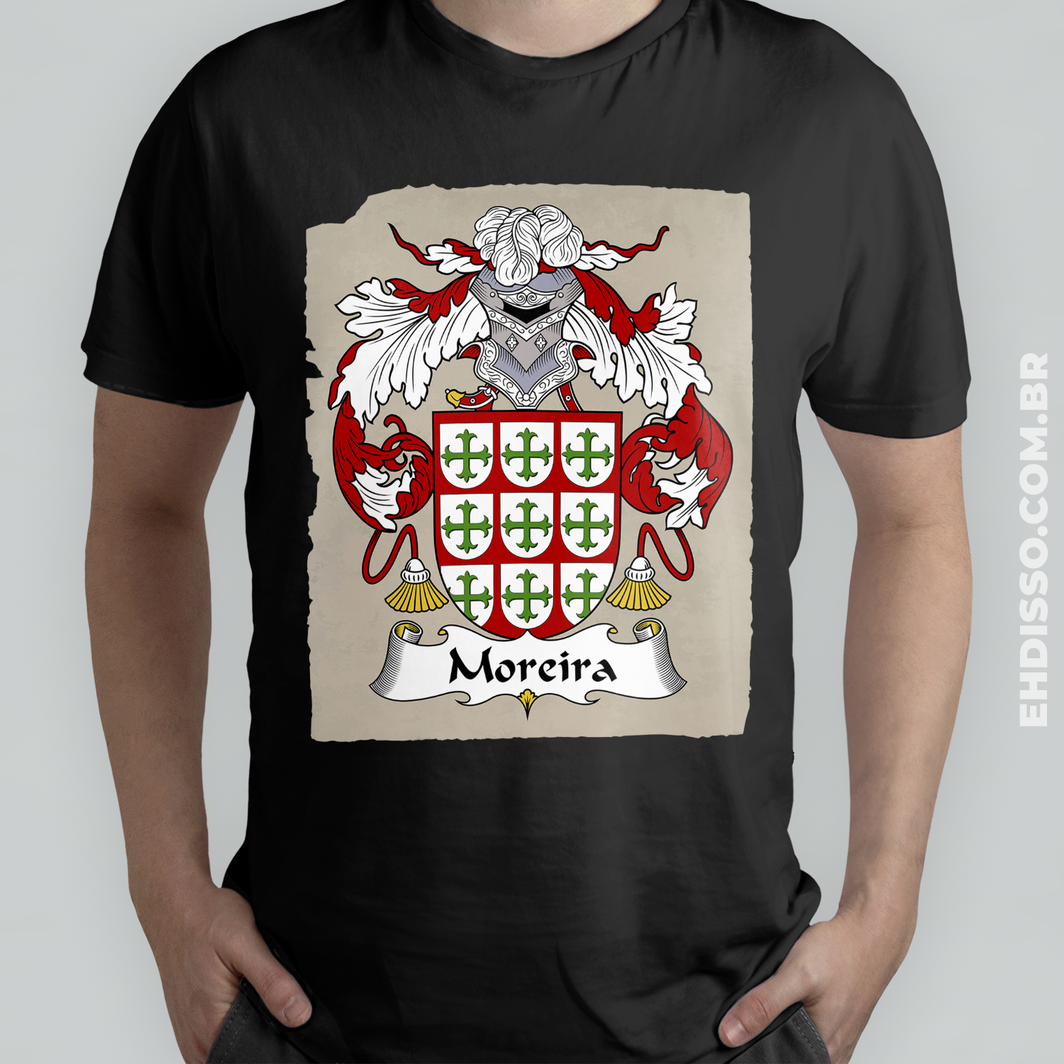 T-Shirt Quality Brasão Família Moreira Origem Historia Heráldica ...