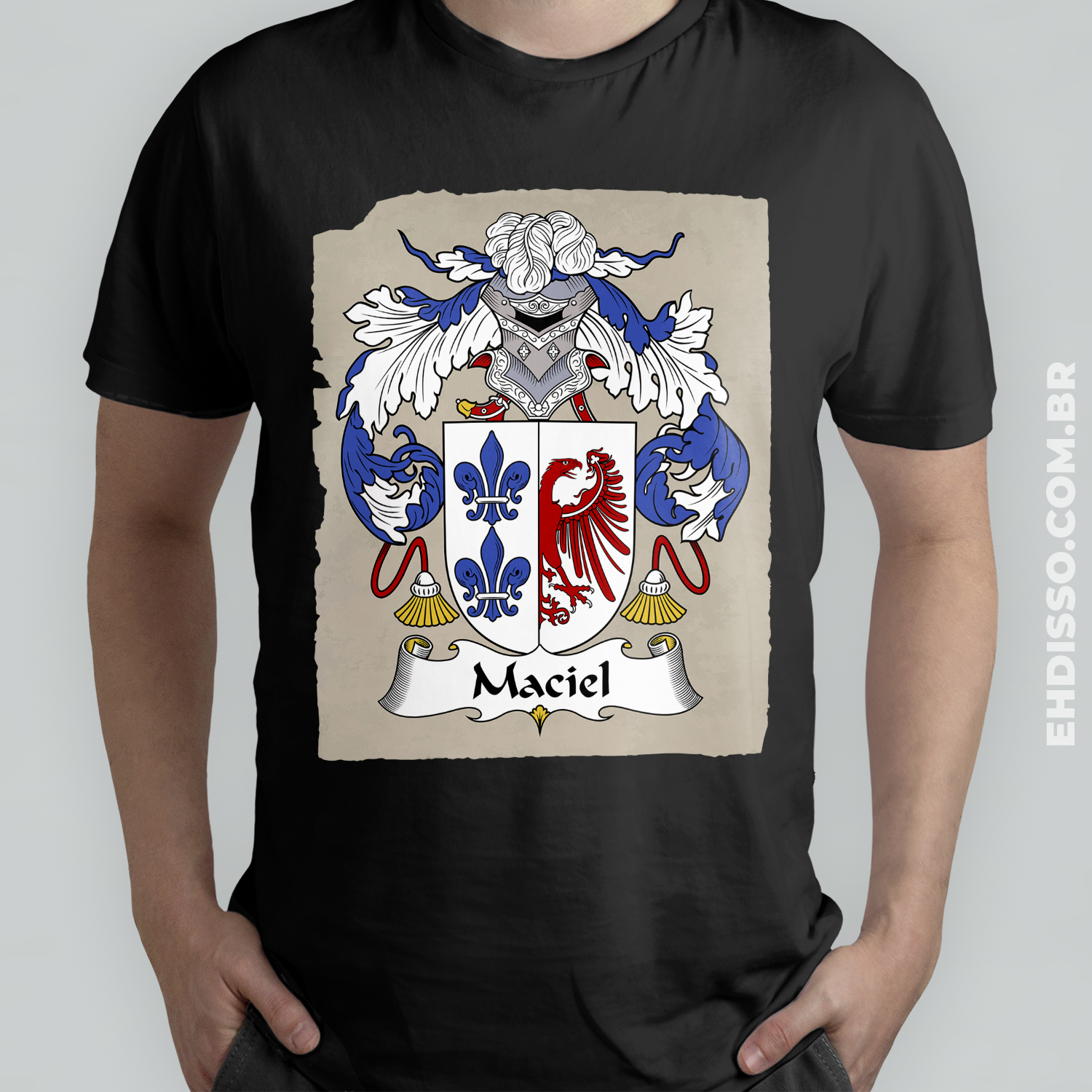 T-Shirt Quality Brasão Família Maciel Origem Historia Camiseta ...