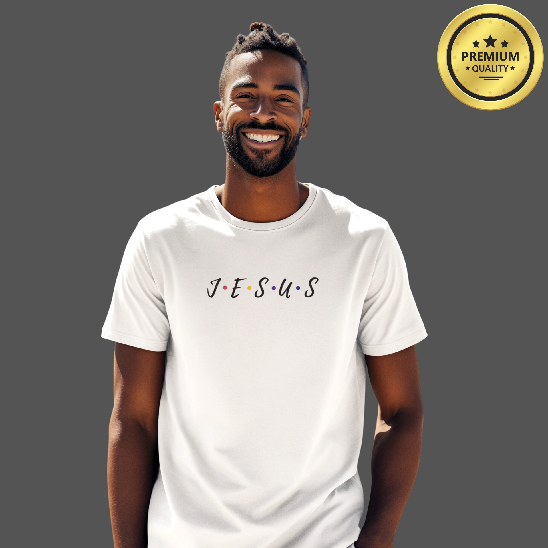 T-Shirt Prime Camiseta Masculina Premium Jesus em Domínio Evangélico